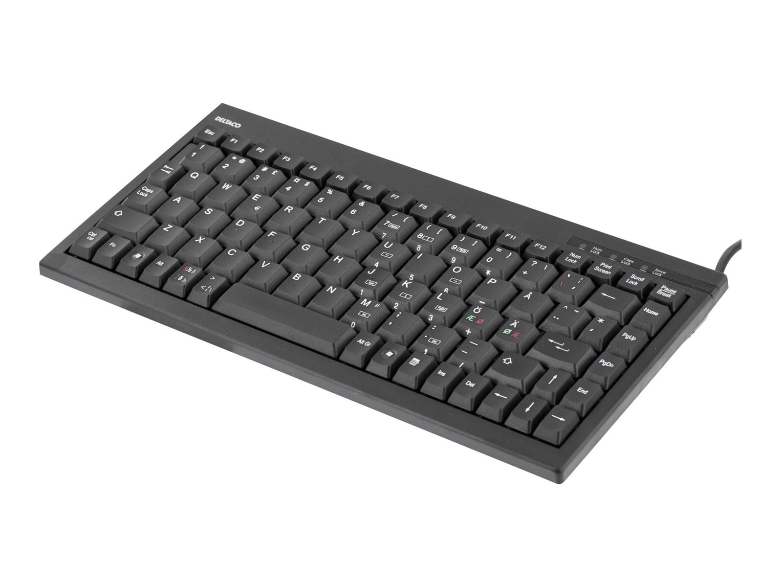 Deltaco SVENSKA Mini Keyboard USB svart - Tangentbord - Svenska - Svart