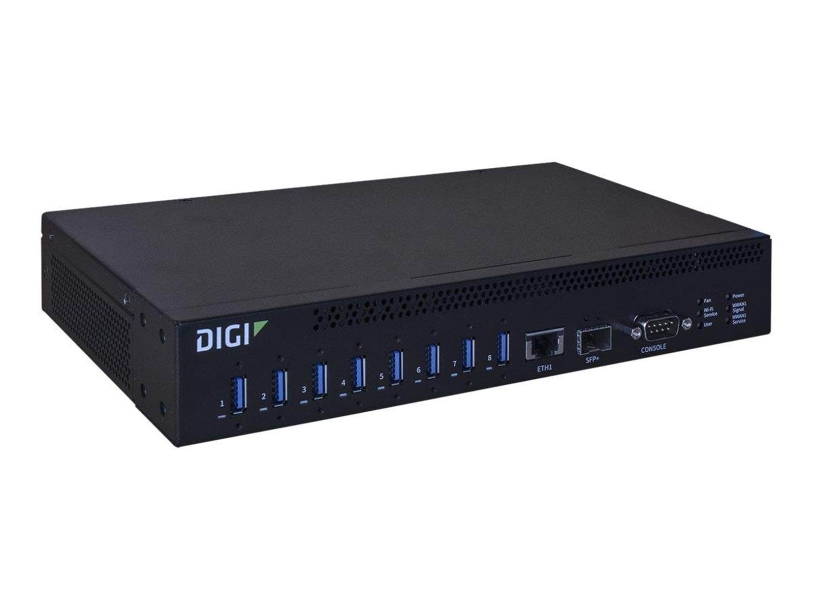 Digi AnywhereUSB 8 Plus USB Hub - USB 3.2 - 8 porte - Svart | Billig