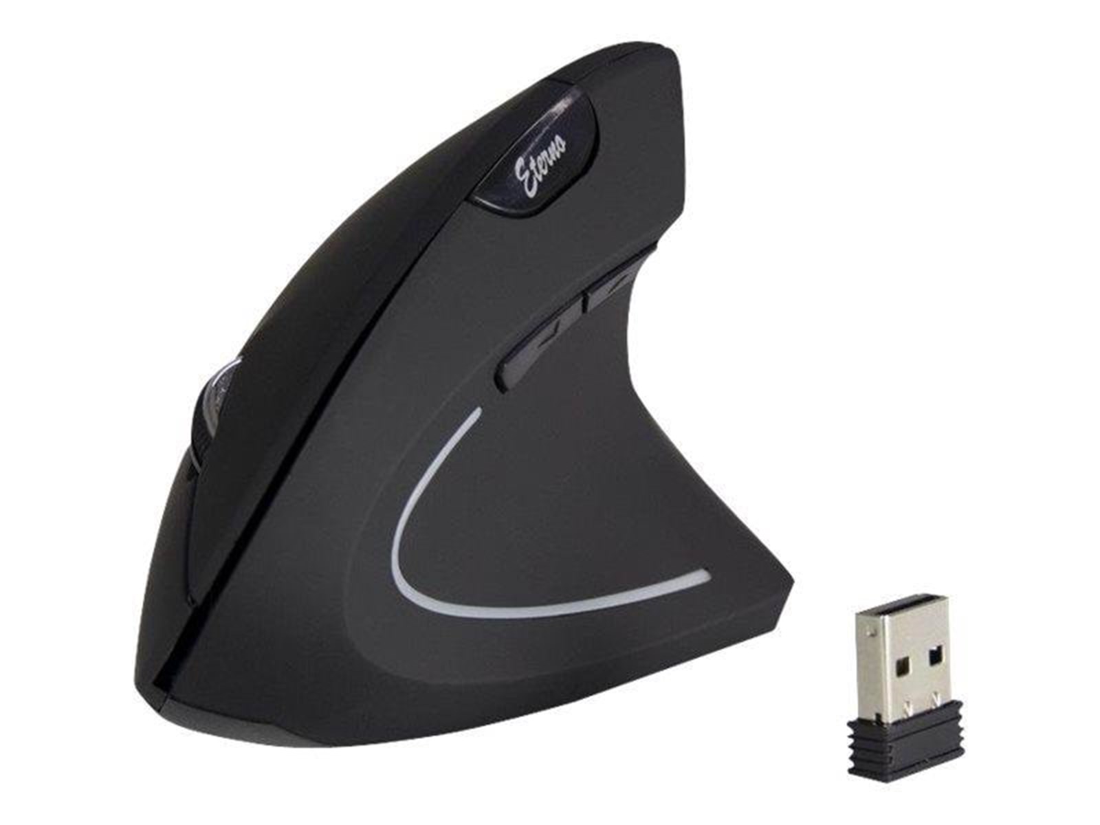 Inter-Tech Eterno KM-206R - Vertical mouse - 6 knappar - Svart