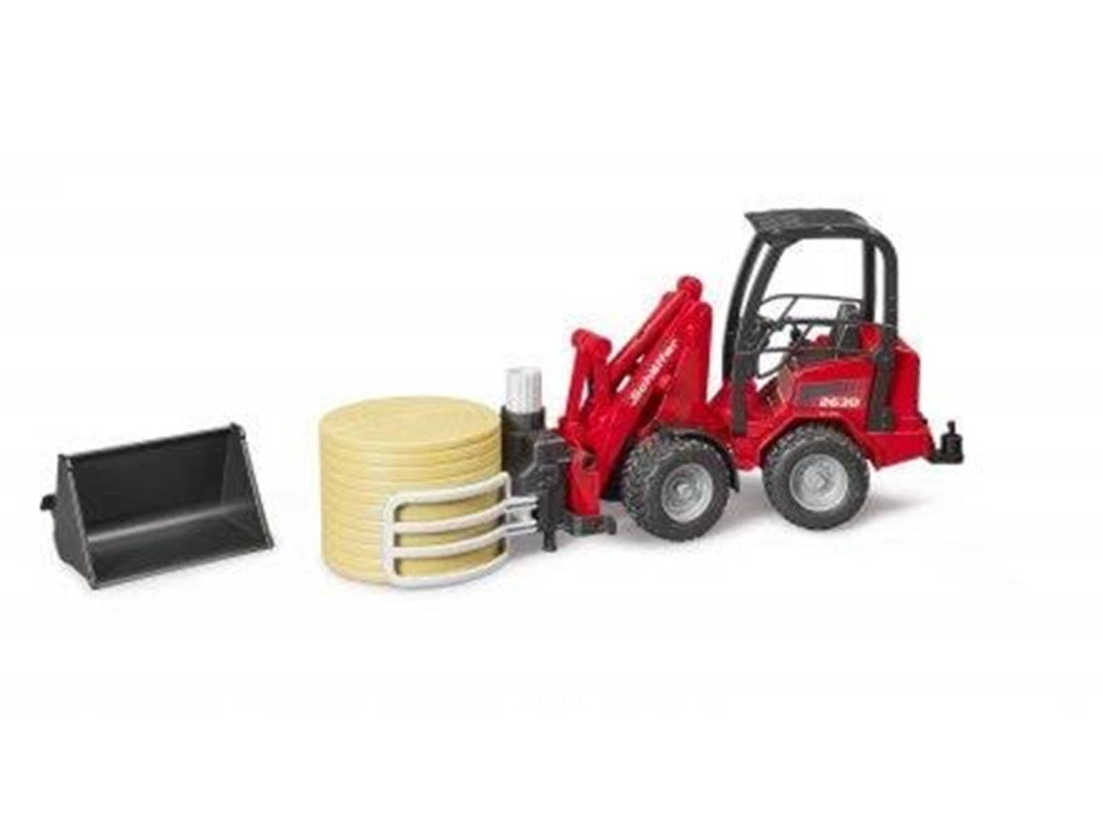 Bruder Schäffer Compact loader 2630 with bale gripper and 1 bale toy
