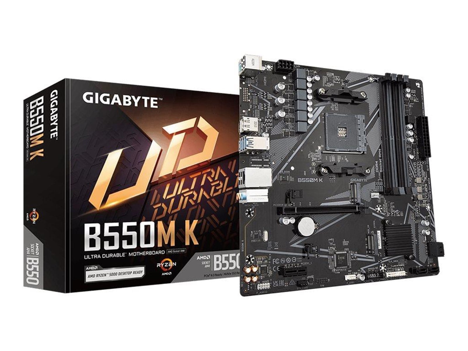GIGABYTE B550M K Moderkort - AMD B550 - AMD AM4 - DDR4 RAM - Micro-ATX