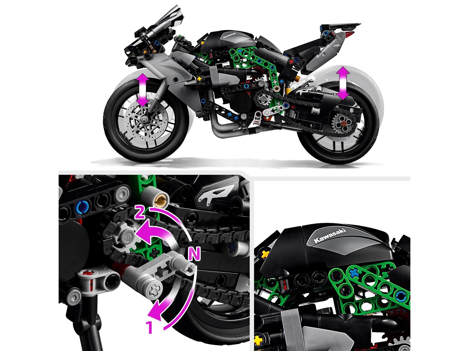 LEGO Technic 42170 Kawasaki Ninja H2R Motorcykel | I lager | Billig