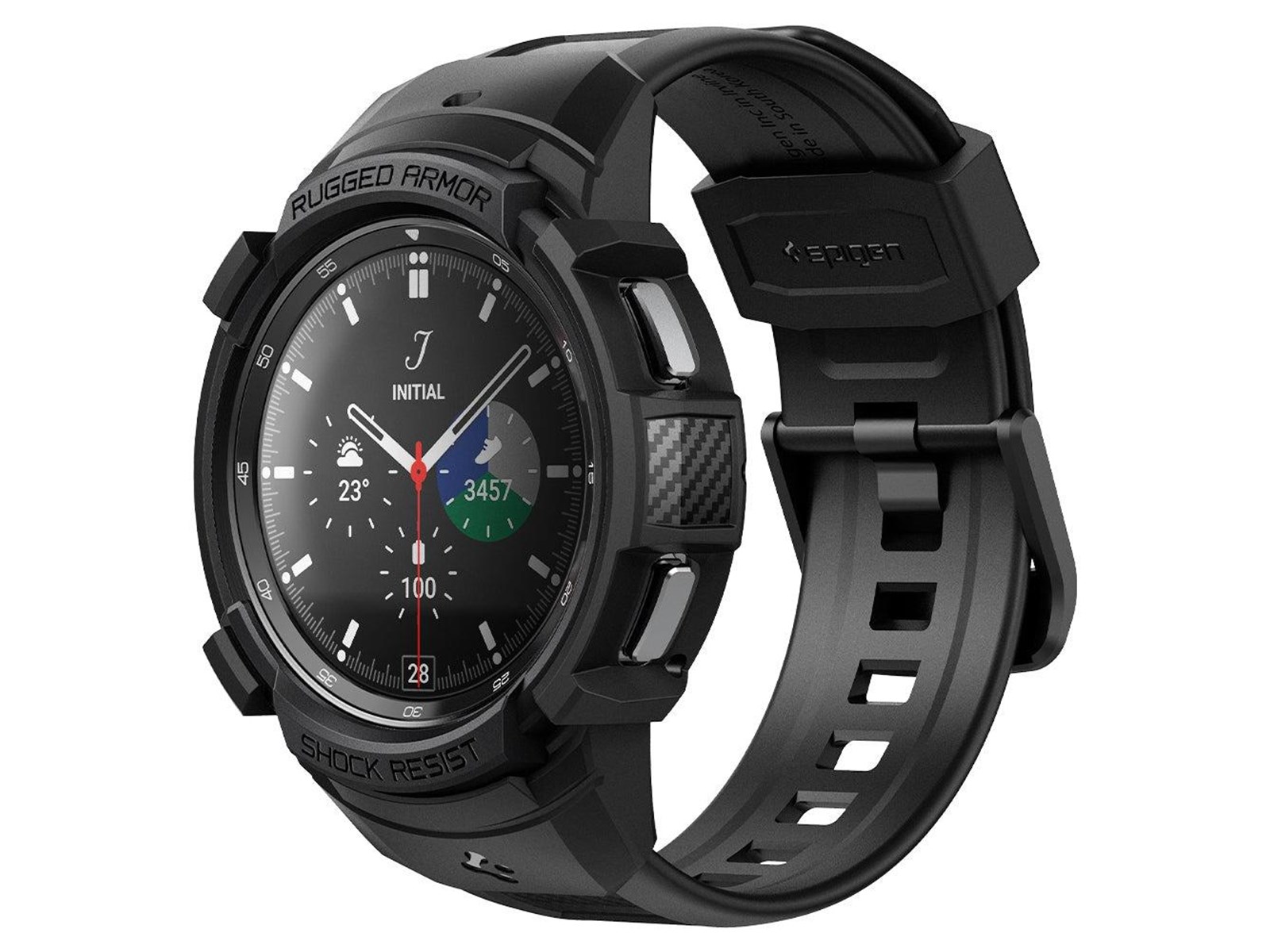 Spigen Rugged Armor Pro - black - Samsung Galaxy Watch 4 Classic (46mm)