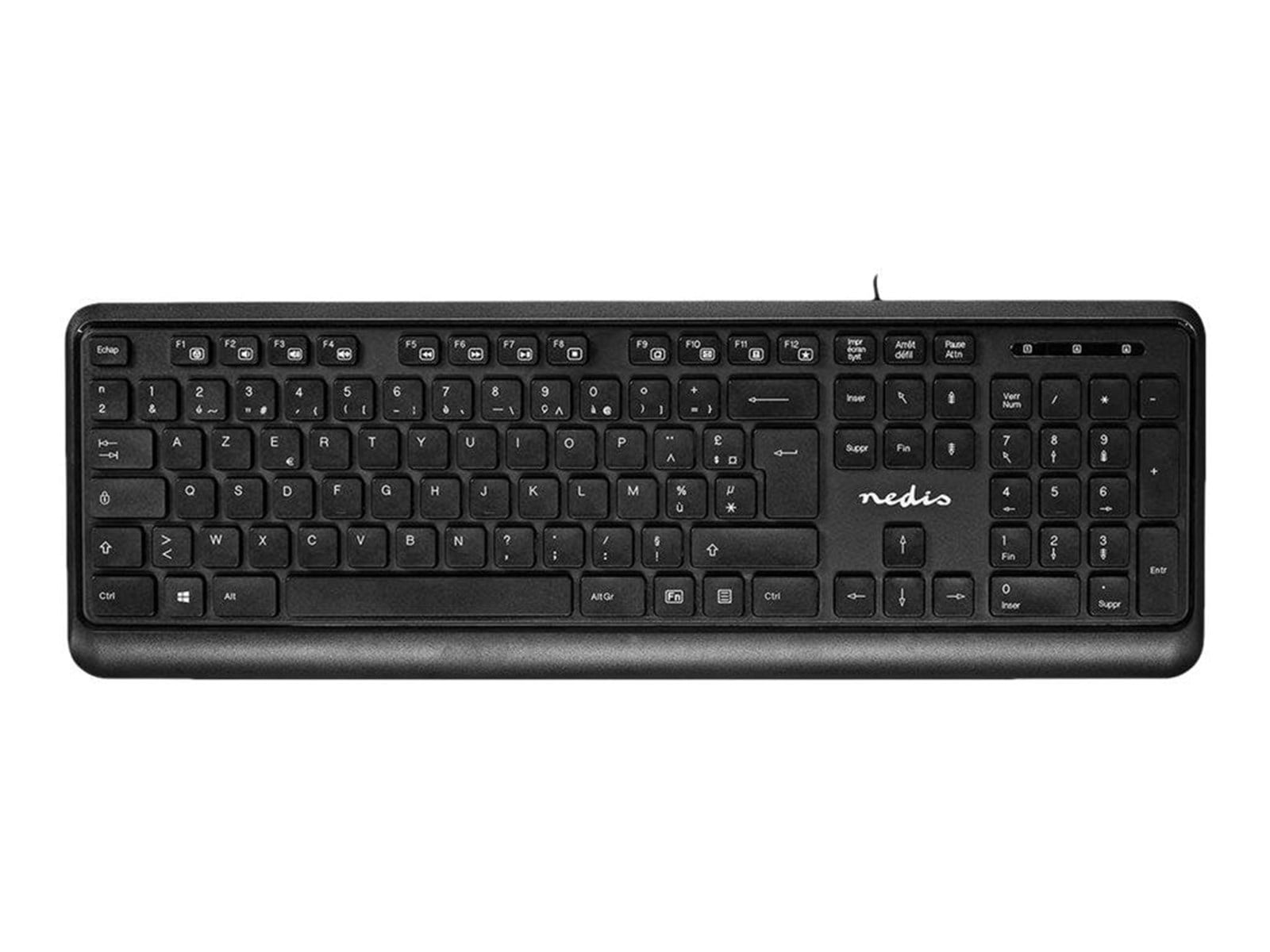 Nedis - keyboard - AZERTY - French - black - Tangentbord - Fransk - Svart
