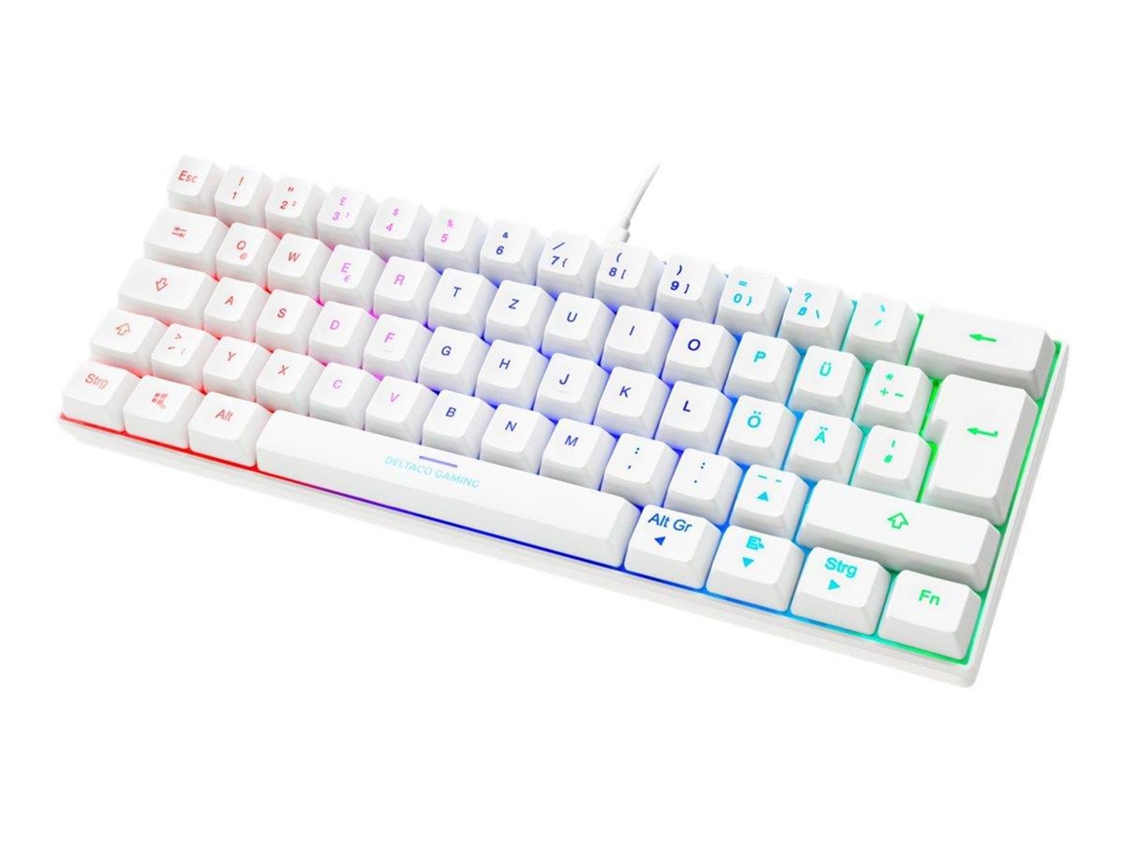 Deltaco GAMING GAM-075 - keyboard - QWERTZ - German - white Input ...