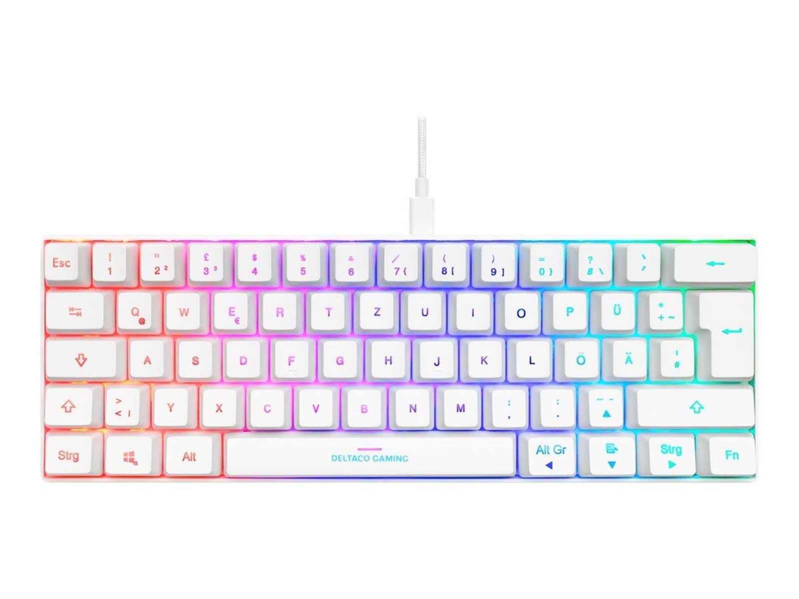 Deltaco GAMING GAM-075 - keyboard - QWERTZ - German - white Input ...