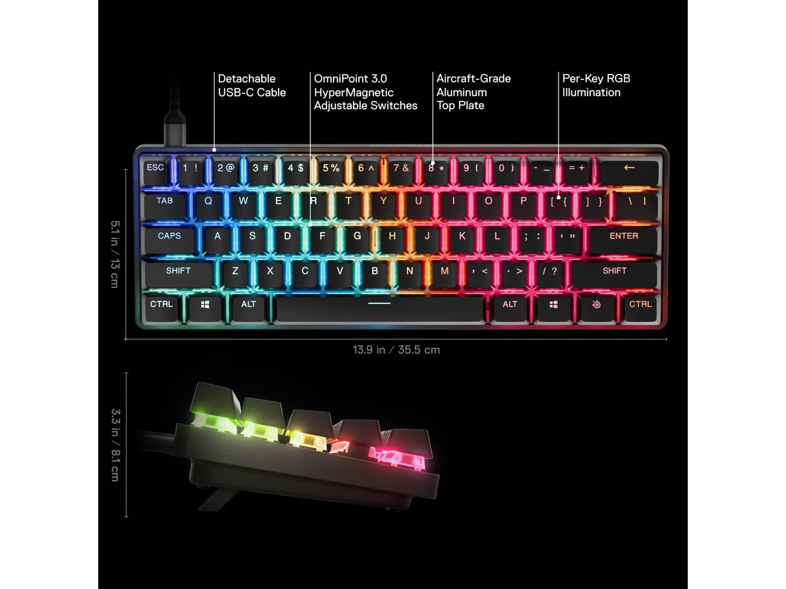 SteelSeries Apex Pro Mini Gen 3 - Gaming Keyboard - Utan numpad ...