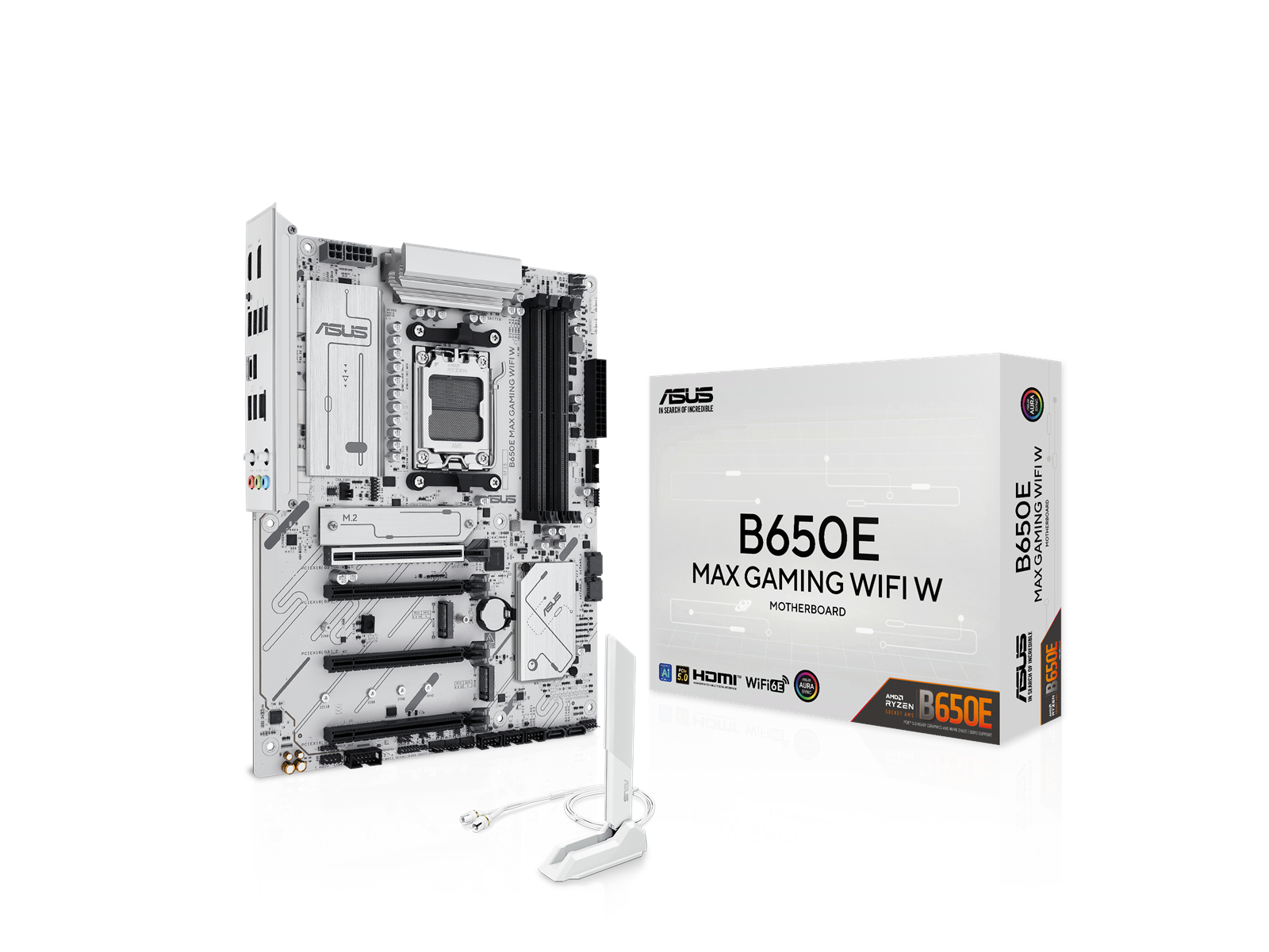 ASUS B650E MAX GAMING WIFI WHITE Moderkort - AMD B650 - AMD AM5 socket ...