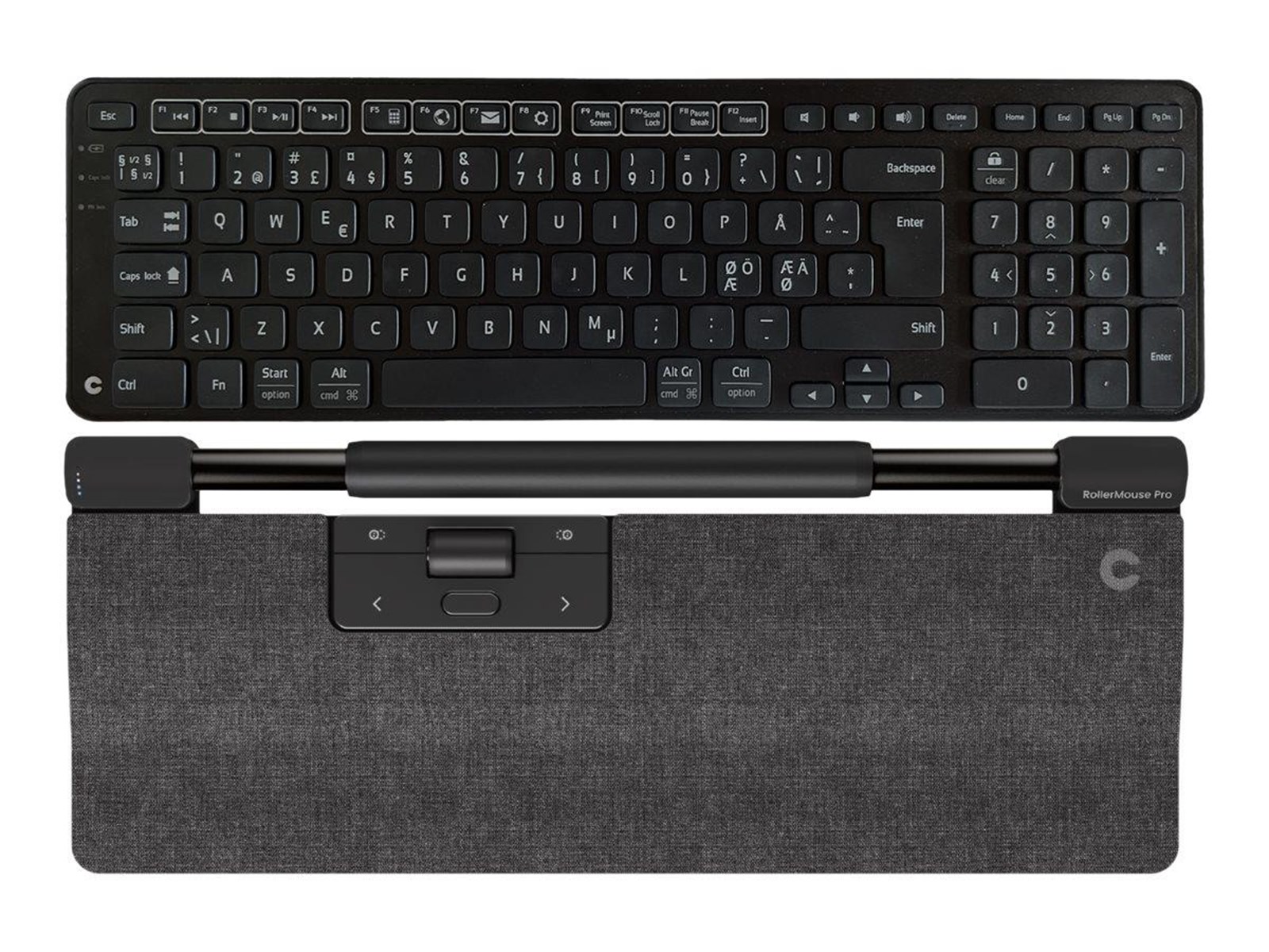 Contour RollerMouse Pro Regular Mörkgrå + Balance Keyboard BK – Trådlös ...