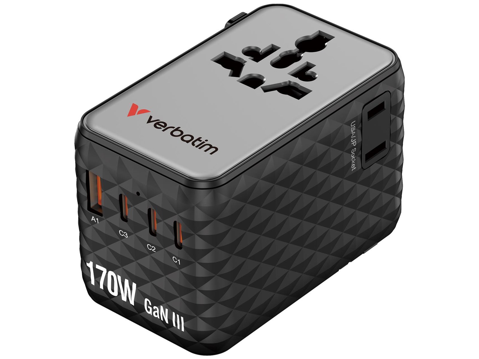 Verbatim Charge 'n' Travel 170W Universal Travel Adapter - Black
