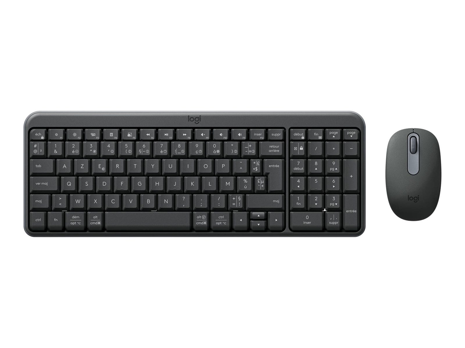 Logitech MK250 - keyboard and mouse set - AZERTY - French - graphite ...