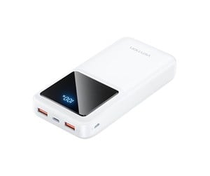 Vention Powerbank FHLW0 20000mAh Micro-USB USB-C 2xUSB-A 22.5W (white ...
