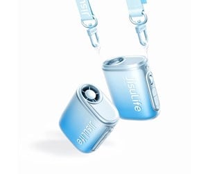 Jisulife Neck Fan 5 4500mAh Mini Fan with Lanyard - Blue - 4500 mAh