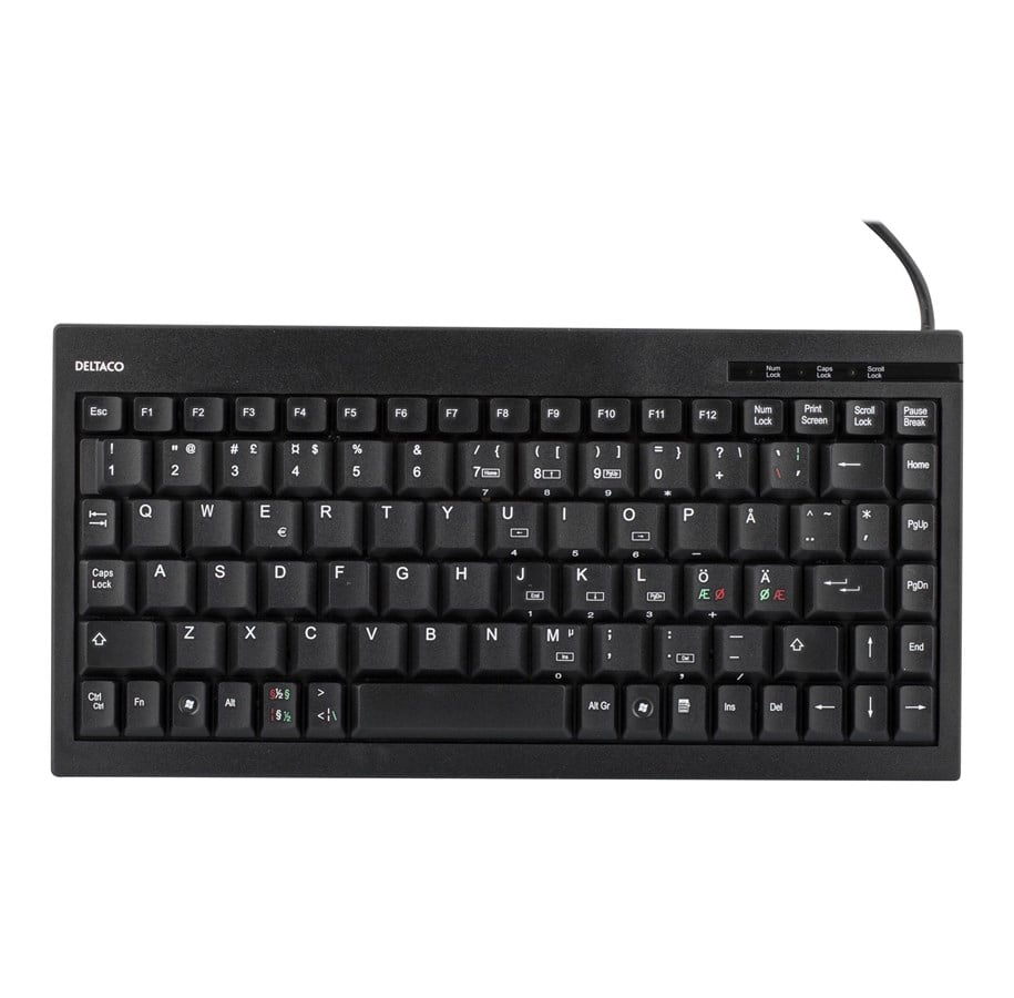 Deltaco SVENSKA Mini Keyboard USB svart - Tangentbord - Svenska - Svart