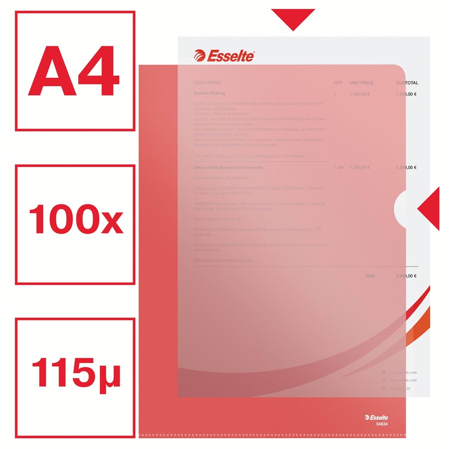 Esselte Mapp Standard Röd | Billig