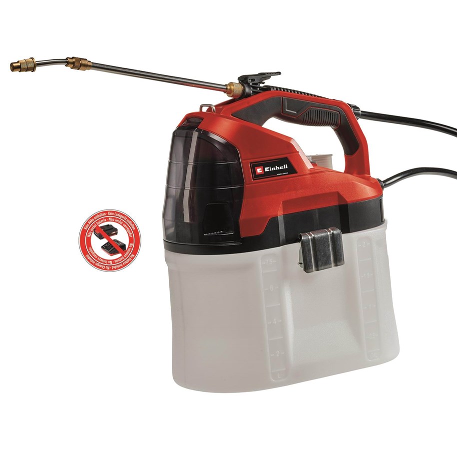 Einhell Högtryckstvätt Sladdlös tryckspruta 7,5L GE-WS 18/75 Li-Solo