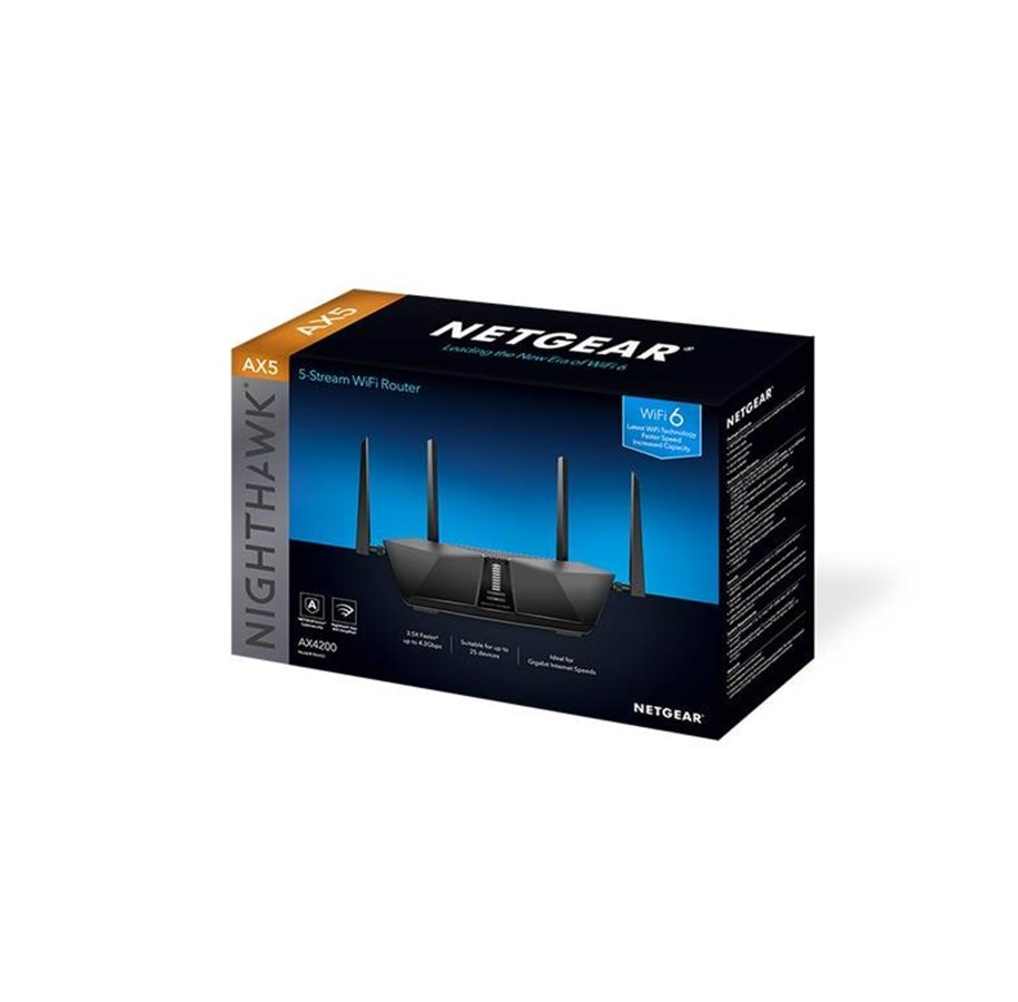 Netgear Nighthawk 5-Stream Dual-Band WiFi 6 Router AX4200 RAX43 ...