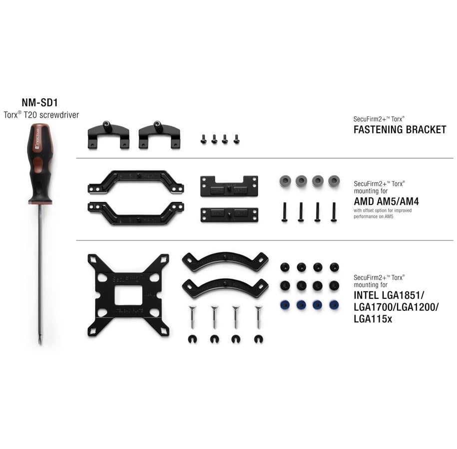 Noctua NM-M1-MP83 chromax.black - Torx-based SecuFirm2+ mounting kit ...