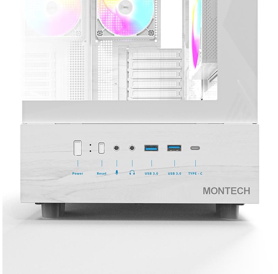 Montech XR TG - Chassi - Miditower - Vit | I lager | Billig