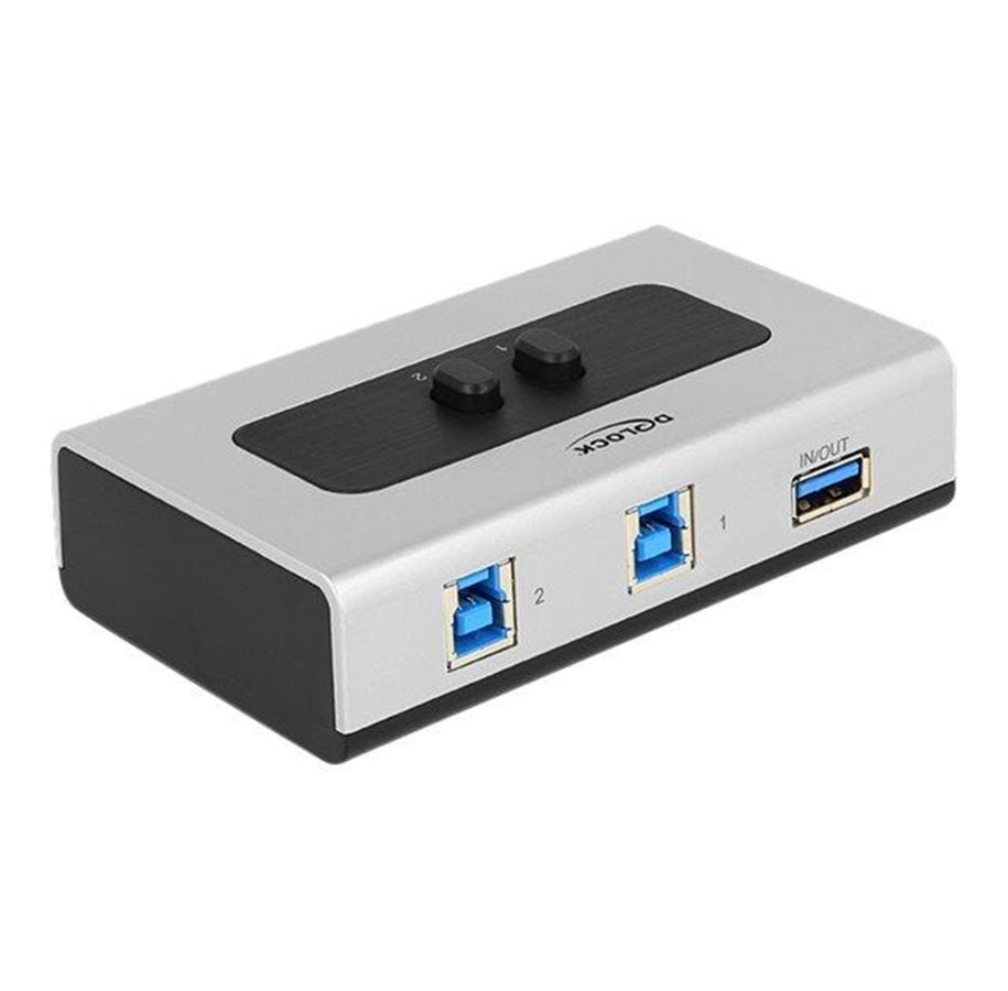 DeLOCK Switch USB 3.0 2 port Manual Bidirectional USB Hub - 2 porte - Svart